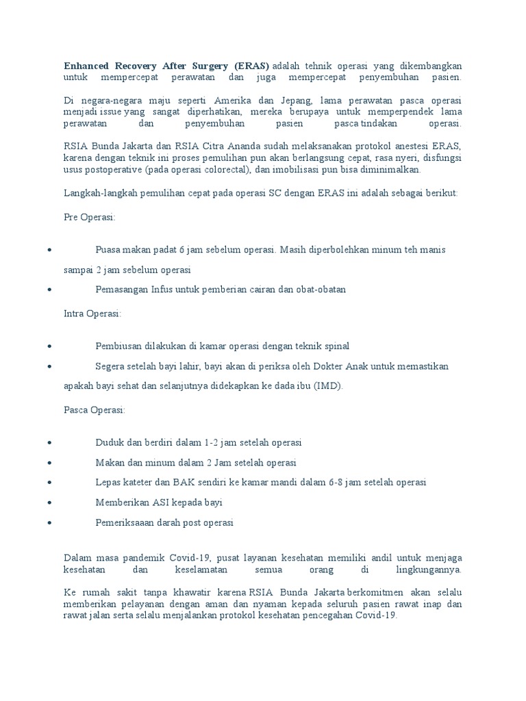 Enhanced Recovery After Surgery | PDF