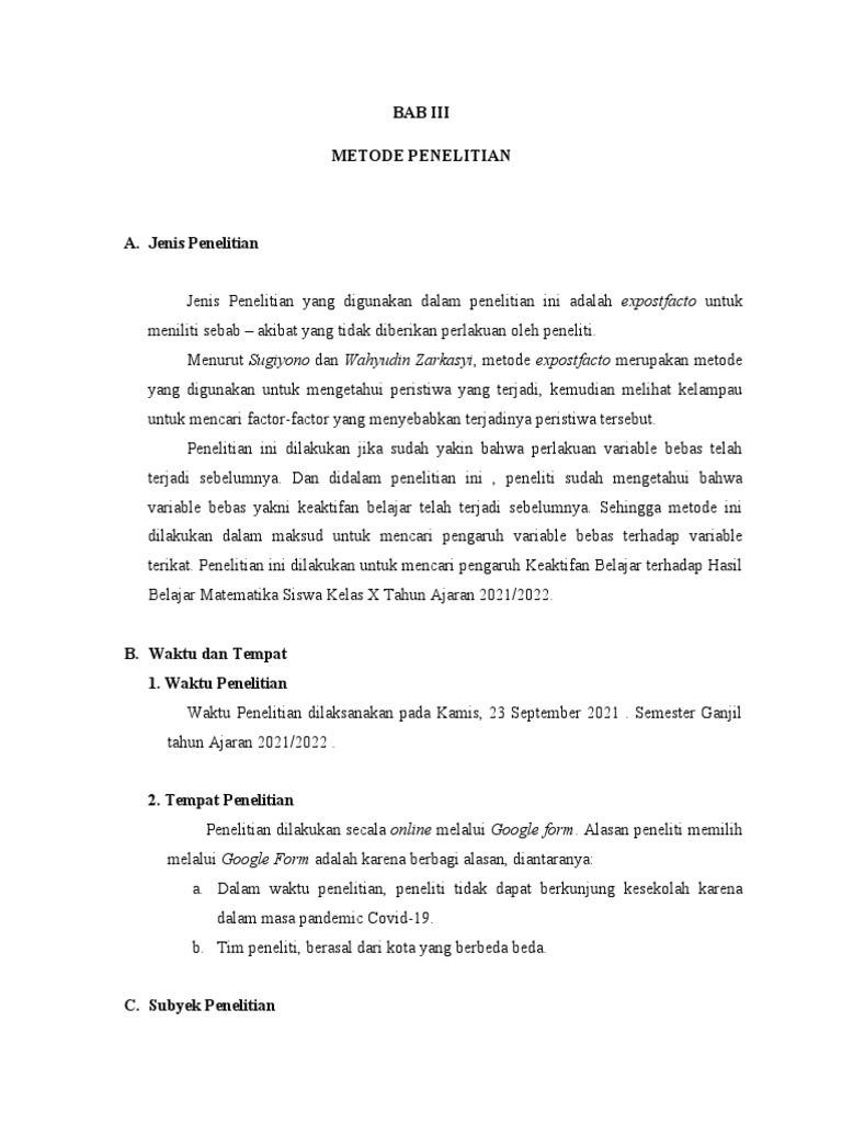 Bab III Metode Penelitian | PDF