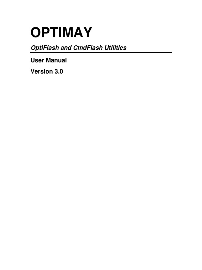 Optimay: Optiflash and Cmdflash Utilities | PDF | Booting | Flash Memory