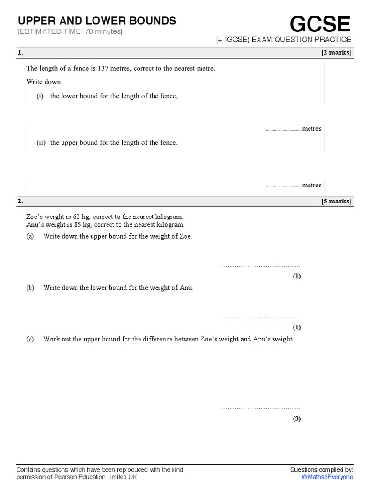 Upper Bound and Lower Bound | PDF | Area | Significant Figures