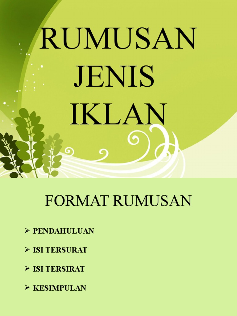 Rumusan Jenis Iklan | PDF