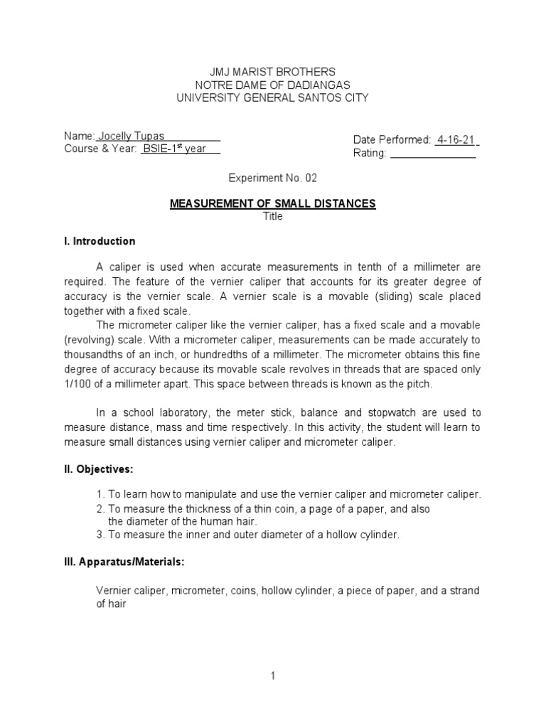 Measurement of Small Distances | PDF | Scientific Observation | Metrology