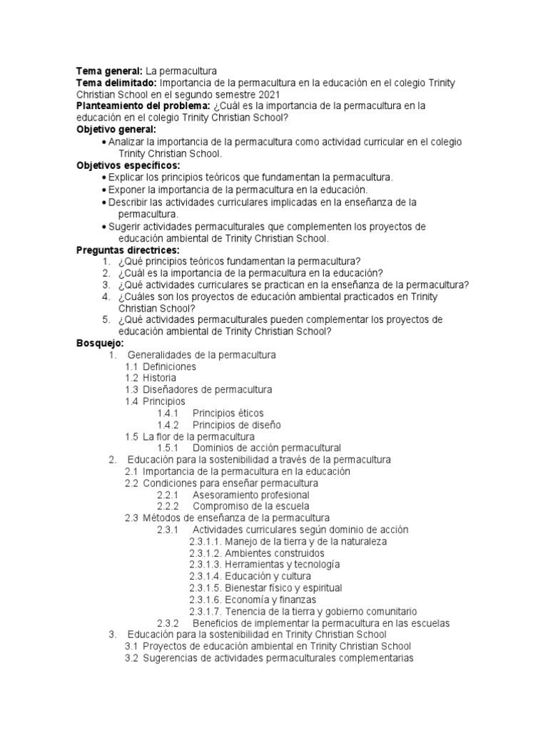 Tema General | PDF | Permacultura | Aprendizaje