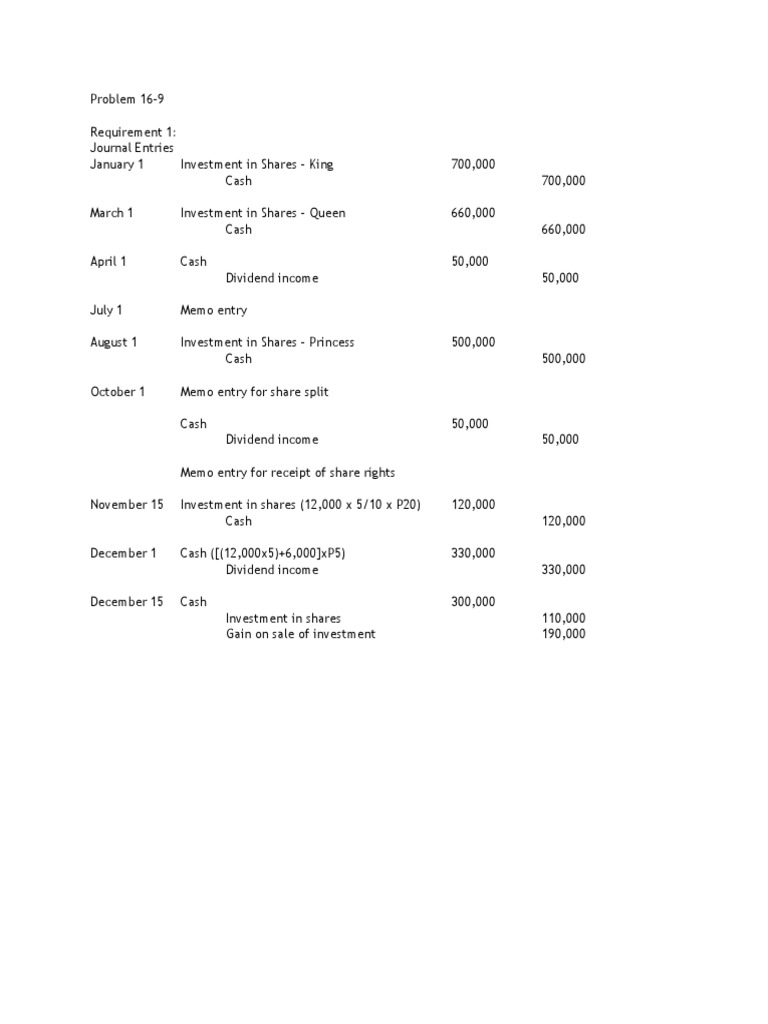 Answer Key Assignment in Equity Investments - VALIX 2017 | PDF ...
