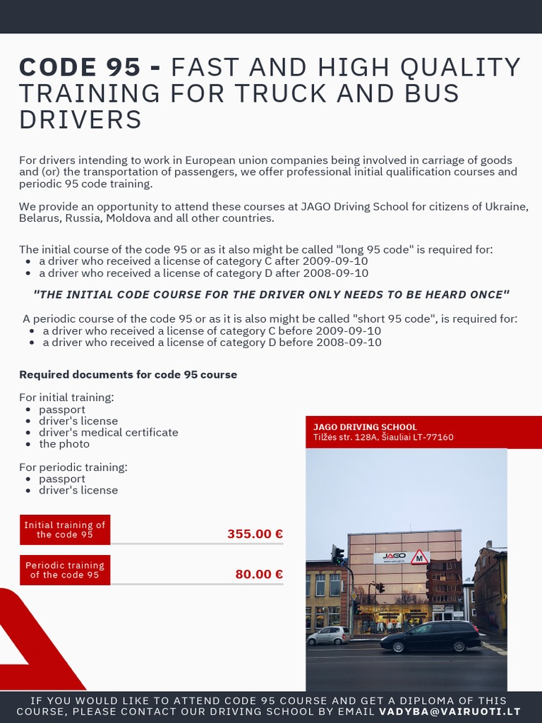 Training For Truck and Bus Drivers: Code 95 - Fast and High Quality ...