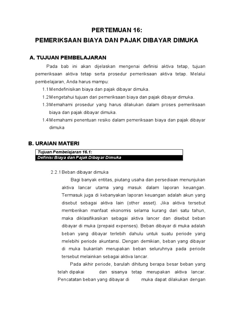 Modul 16 Pemeriksaan Biaya - Pajak YMHD | PDF