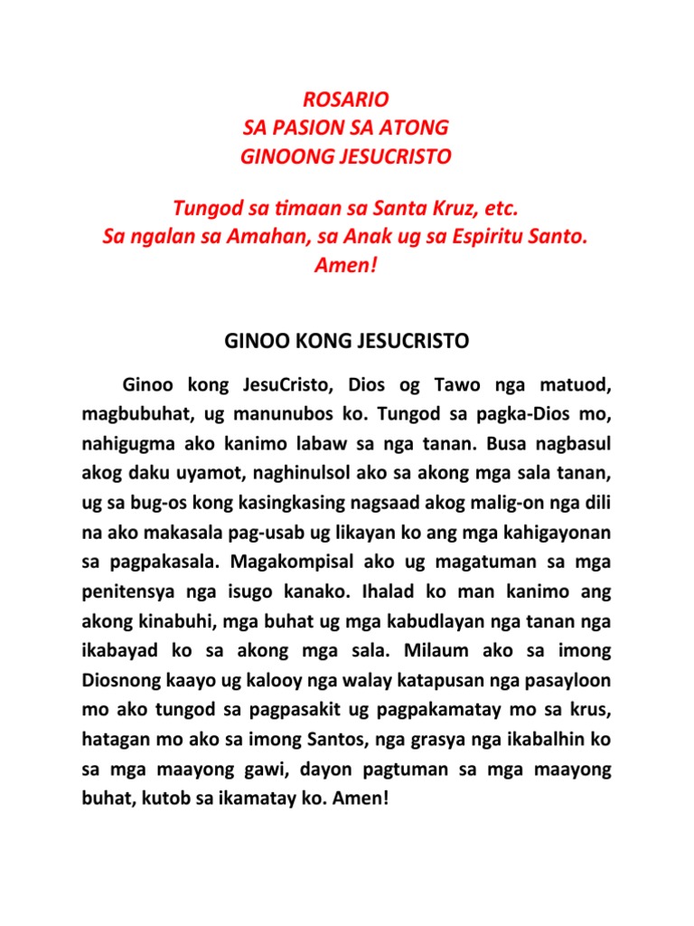 Ginoo Kong Jesucristo | PDF