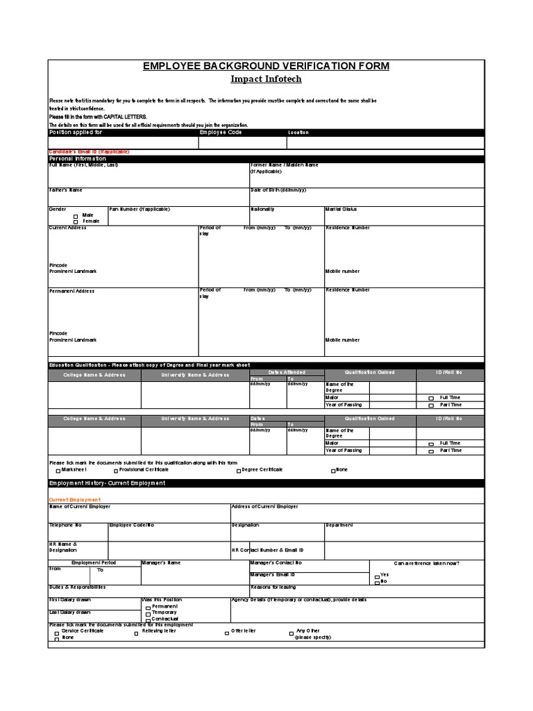 A-Check-Sample BGV Updated Form Live | PDF | Identity Document | Government And Personhood