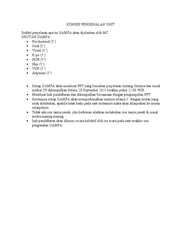 Konsep Pengenalan Unit | PDF
