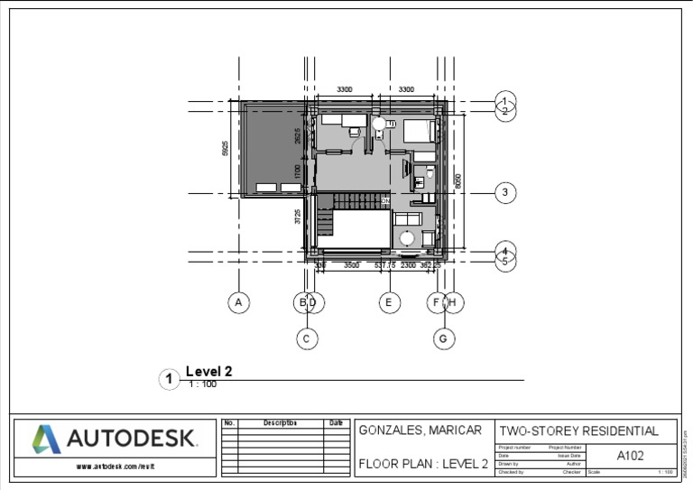 Level 2 1: Two-Storey Residential Floor Plan: Level 2 Gonzales, Maricar ...