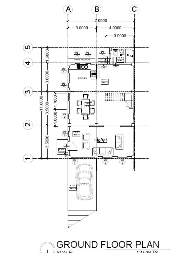 Ground Floor Plan: Scale: 1:100MTS | PDF