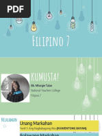 Behavioral Objectives in Filipino | PDF