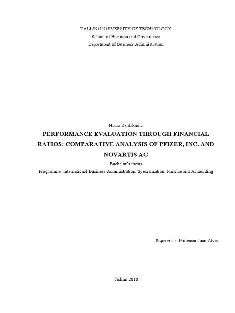 Performance Evaluation Through Financial Ratios: Comparative Analysis ...