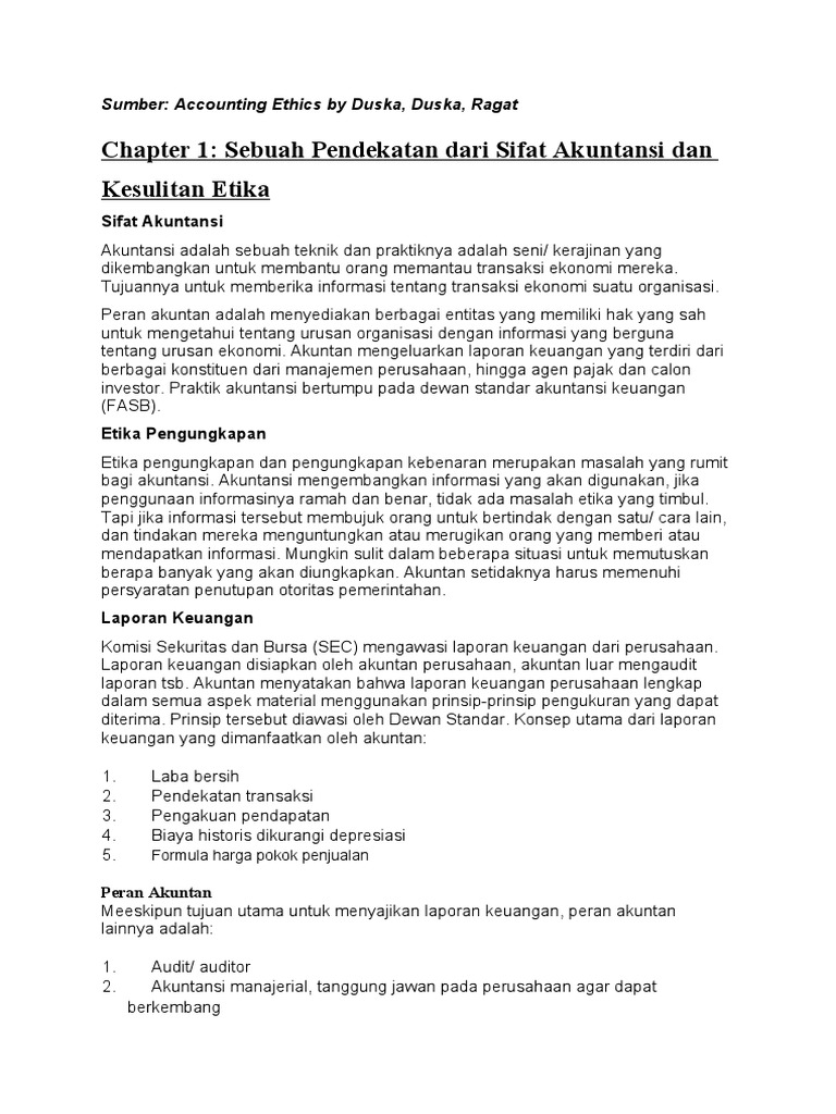 Resume 3 - Duska Et Al - Chapter 1 Dan 2 | PDF