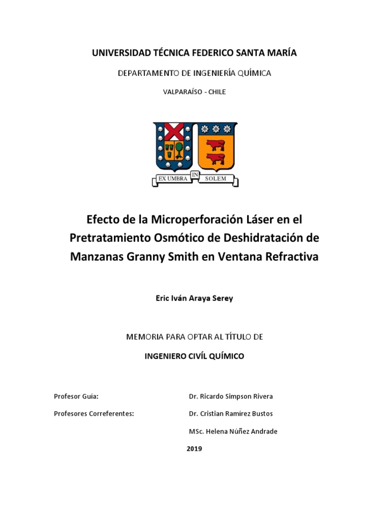 Memoria Eric Araya | PDF | Ósmosis | Alimentos