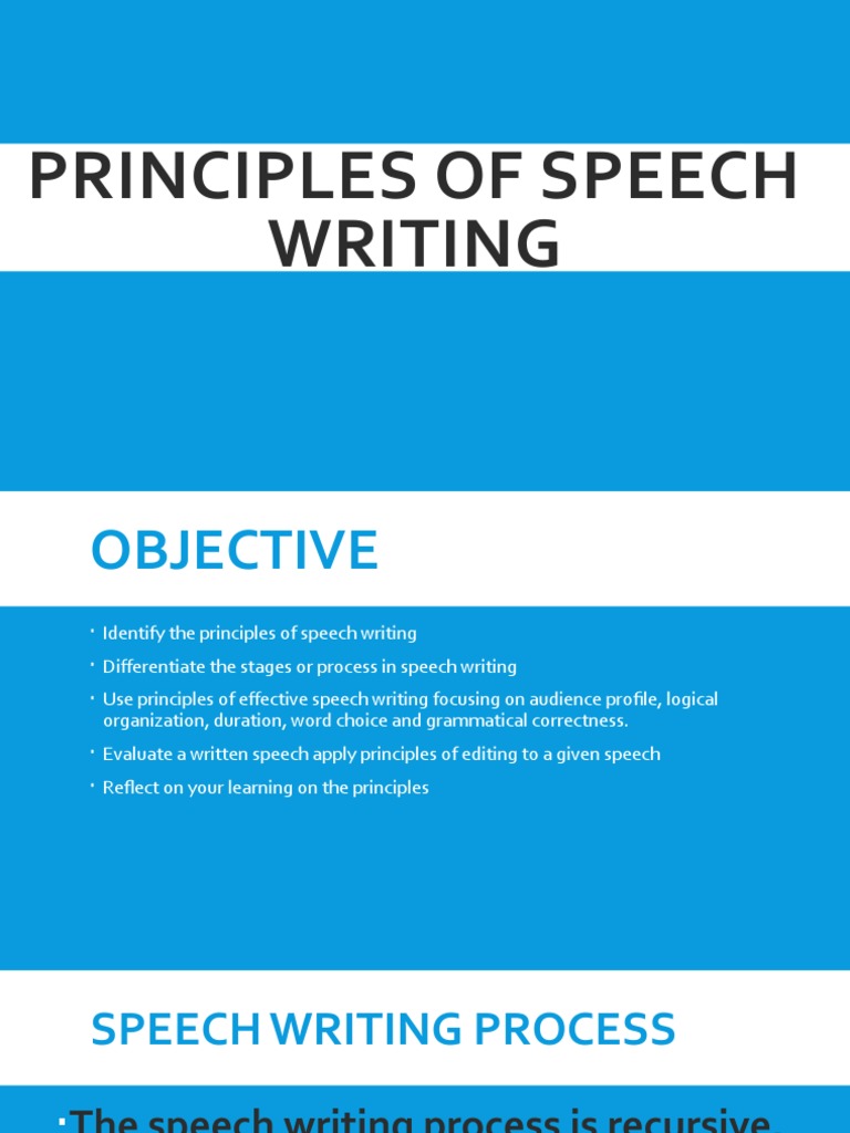 Principles of Speech Writing | PDF