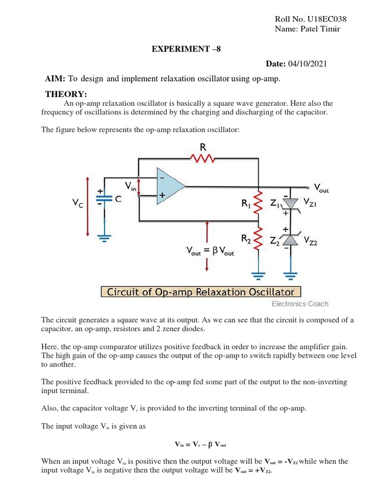 Experiment - 8 Date: 04/10/2021 AIM: To Design and Implement Relaxation ...