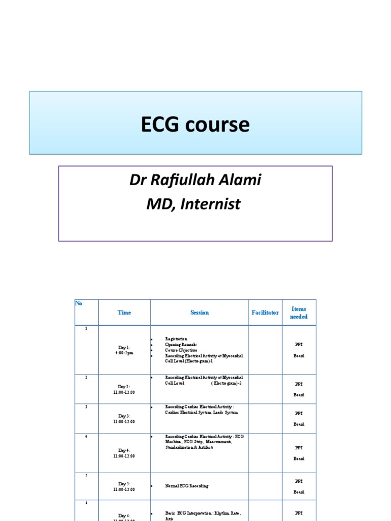ECG Course ECG Course: DR Rafiullah Alami MD, Internist | PDF ...