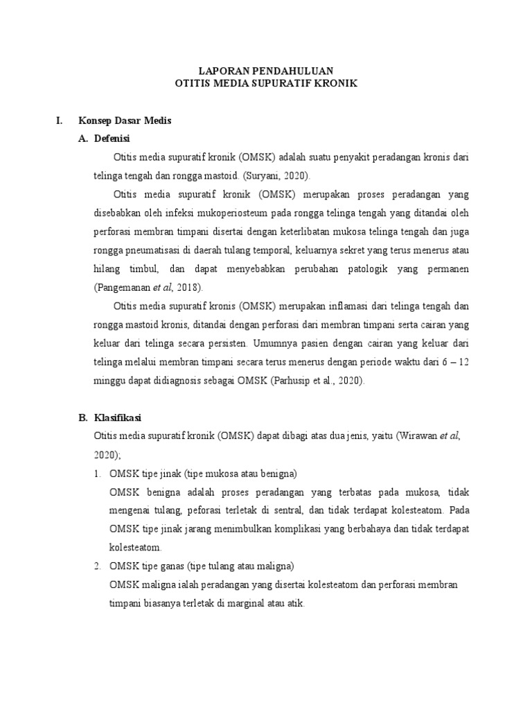 Laporan Otitis Media Supuratif Kronik | PDF | Kesehatan Holistik ...