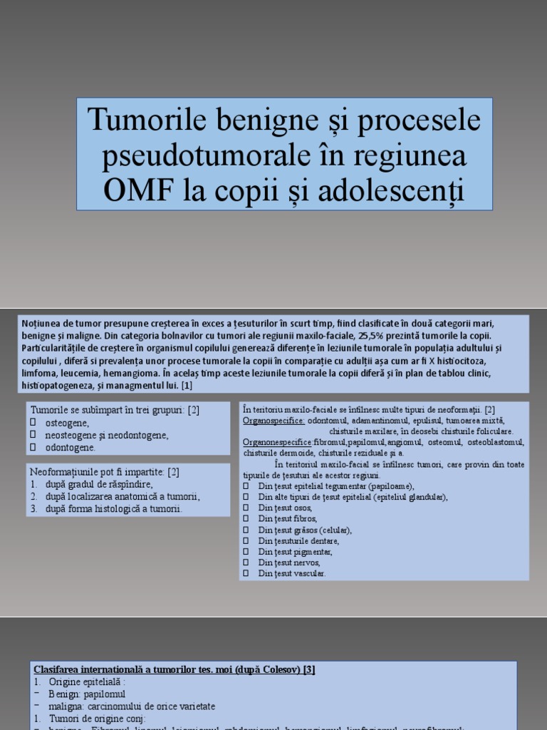 Tumori Benigne La Copii Sprinceana | PDF