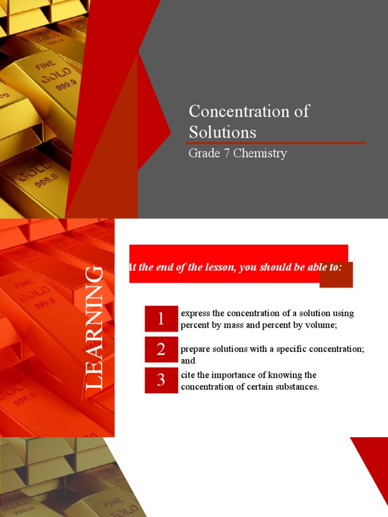 Science 7 - Quarter 1 - Lesson 3 - Concentrations of Solutions | PDF ...