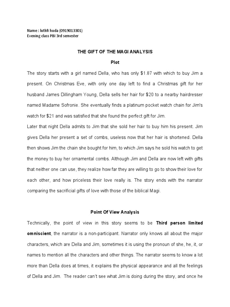 The Gift of The Magi Analysis | PDF | Narration