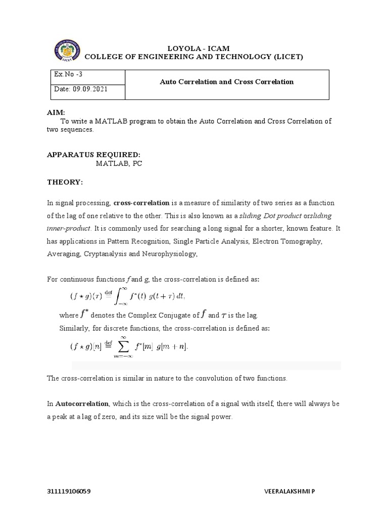 DSP Lab | PDF | Autocorrelation | Applied Mathematics