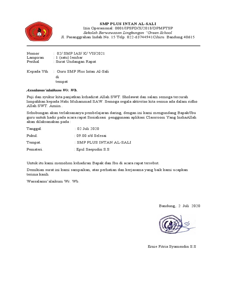 Surat Undangan Diseminasi | PDF