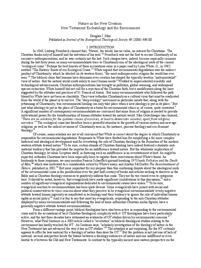 Nature in The New Creation: New Testament Eschatology and The ...