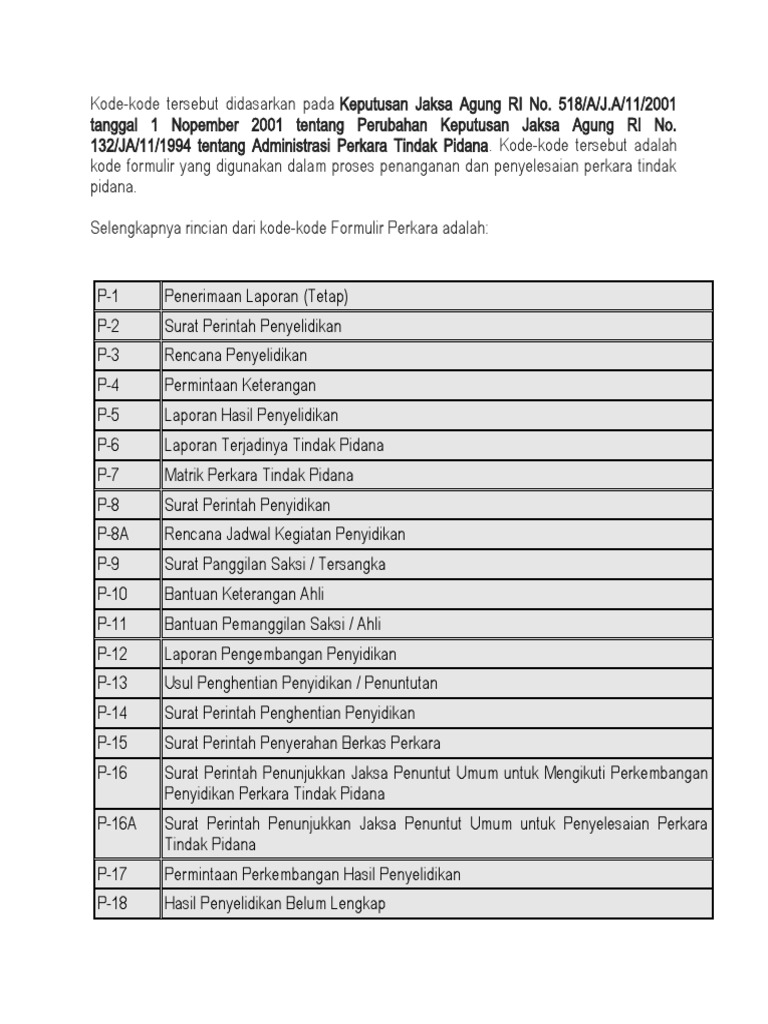 Kode Kejaksaan | PDF