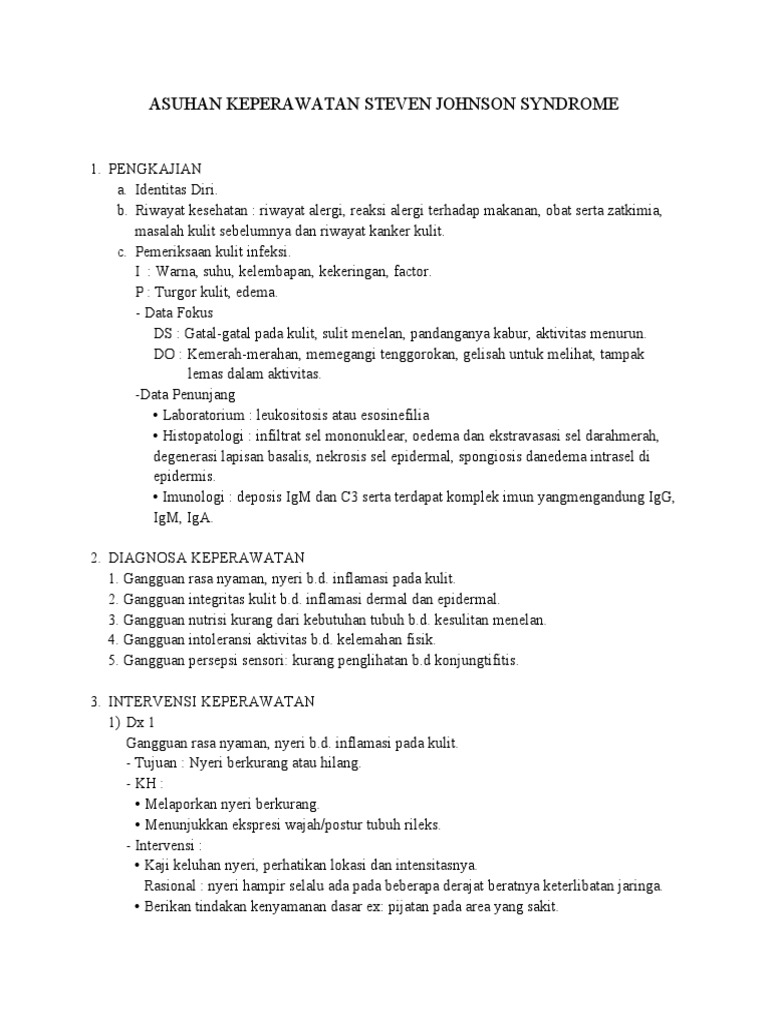 Asuhan Keperawatan SJS | PDF
