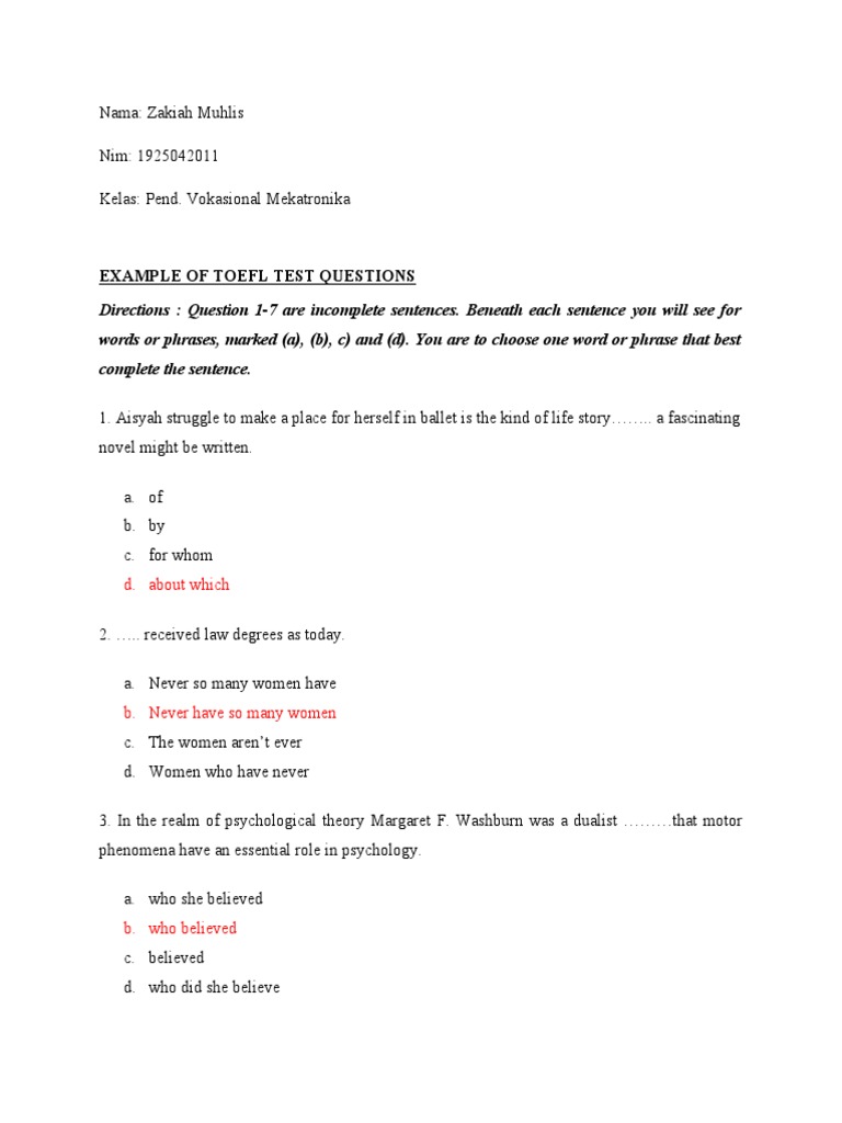 Example of Toefl Test Questions | PDF | Quantum | Cave