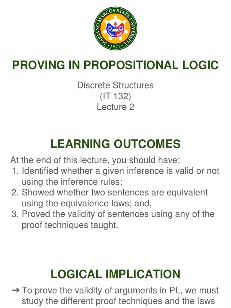 Inference Rules in Propositional Logic | PDF | Argument | Logical ...