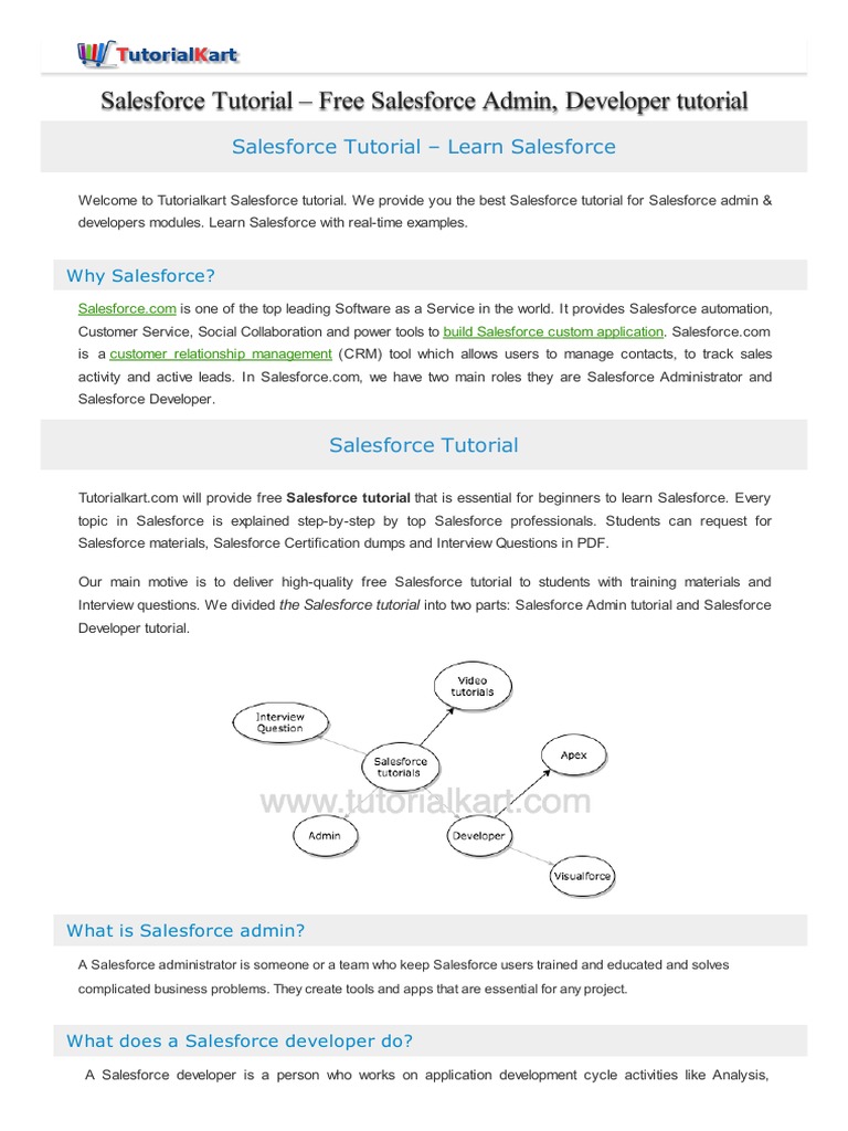 Salesforce Tutorial - Free Salesforce Admin, Developer Tutorial | PDF | Software | Information ...