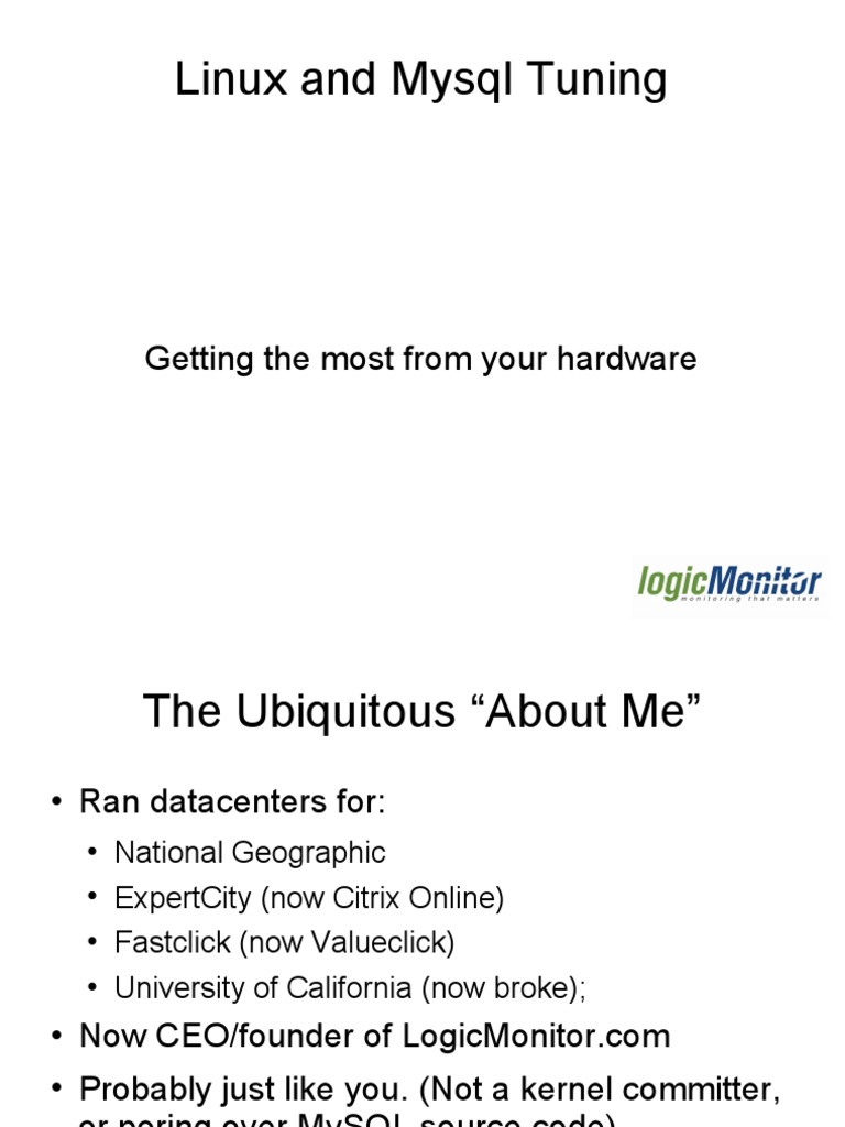 Mysql And Linux Tuning Better Together Pdf Thread Computing Scheduling Computing 2010