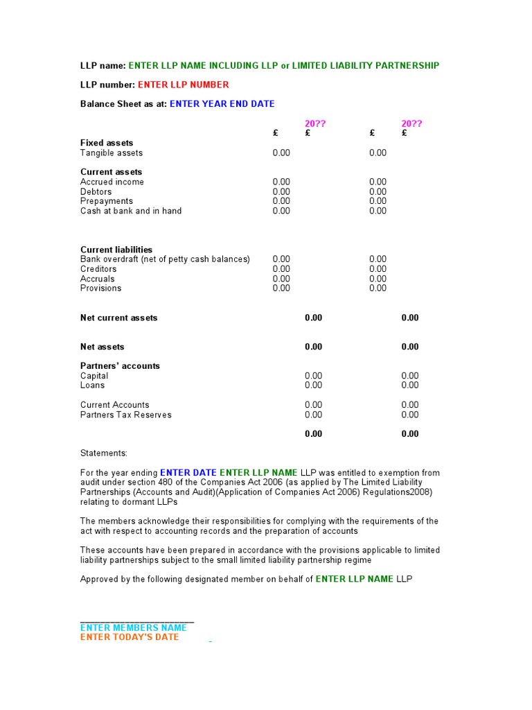 Llp Dormant Accounts Pdf