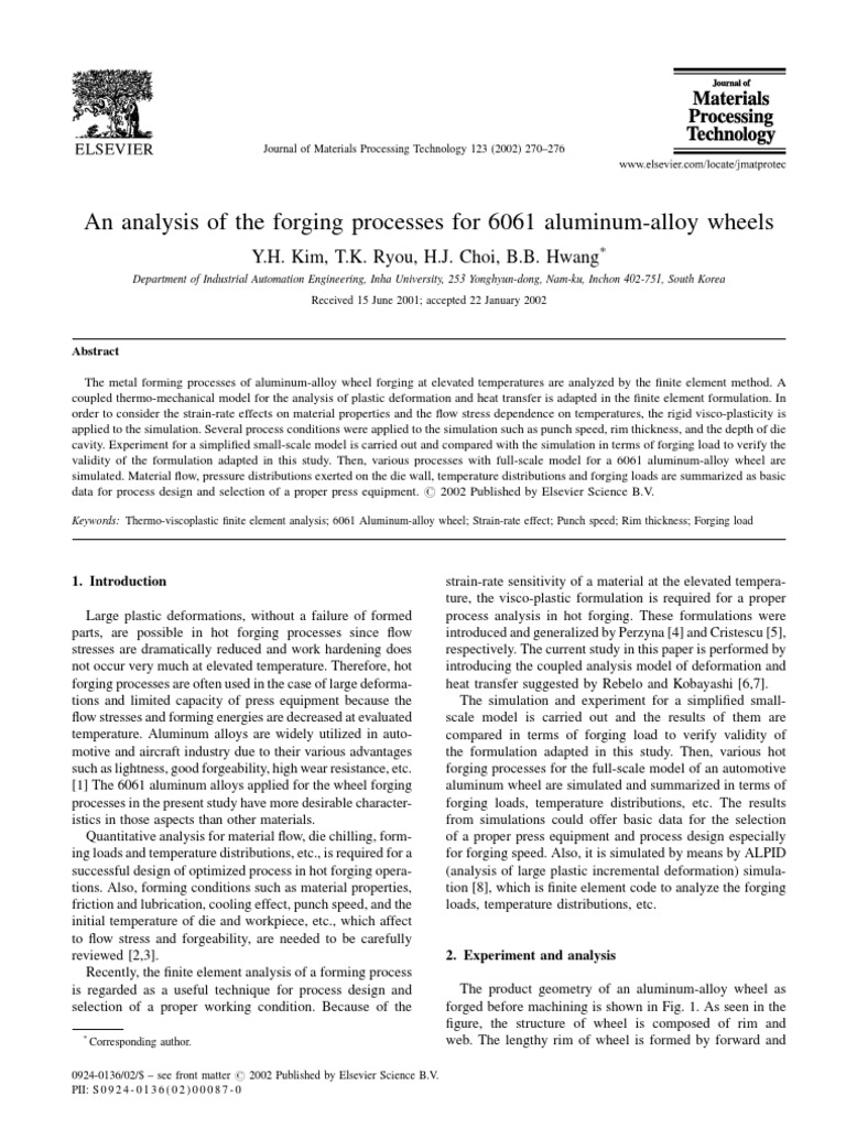 An Analysis of The Forging Processes For 6061 Aluminum-Alloy Wheels ...