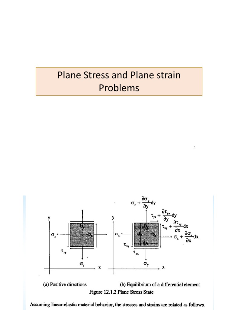 Plane Stress and Plane Strain Problems | PDF