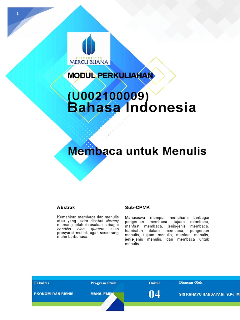 Modul 4 Membaca Untuk Menulis Pdf