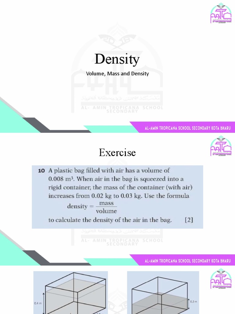 Density: Volume, Mass and Density | PDF