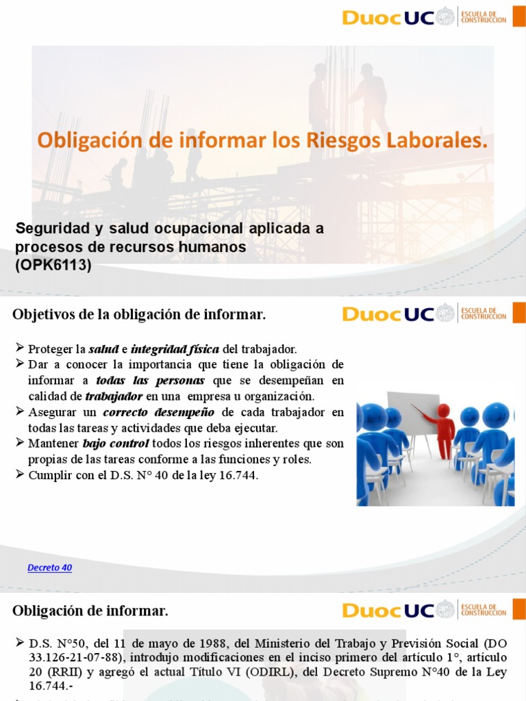 Obligación de Informar Riesgos Laborales | PDF | Seguridad y salud ocupacional | Derecho laboral