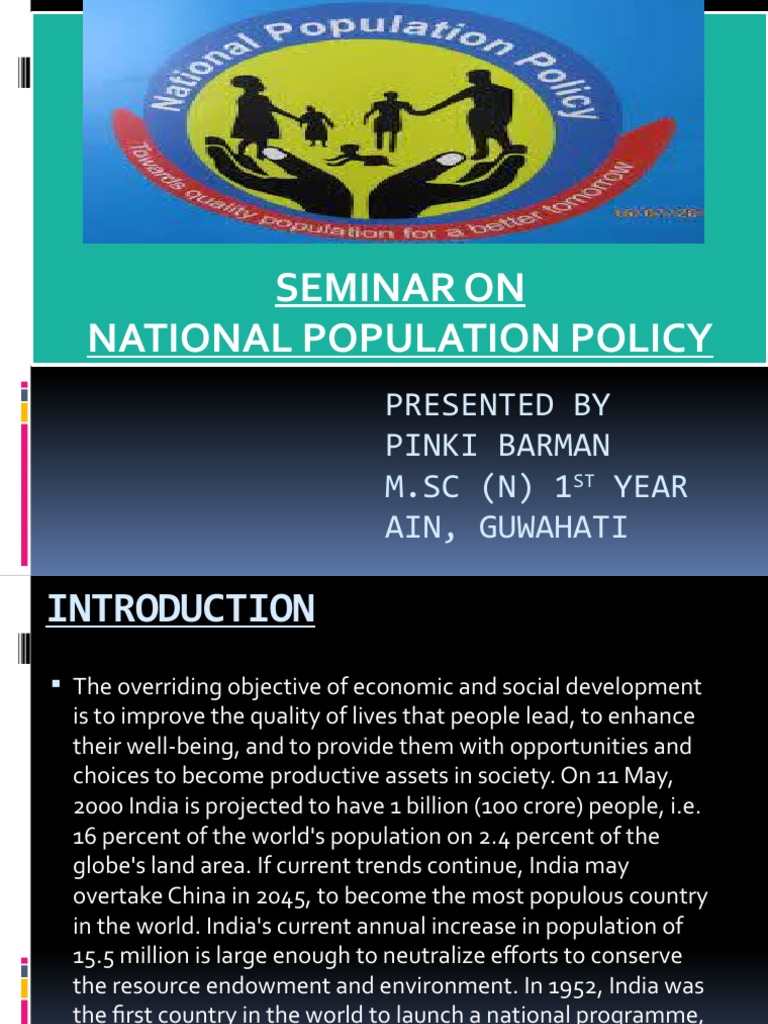 India National Population Policy Overview | PDF | Infant Mortality ...