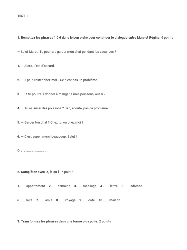 Teste Franceza | PDF