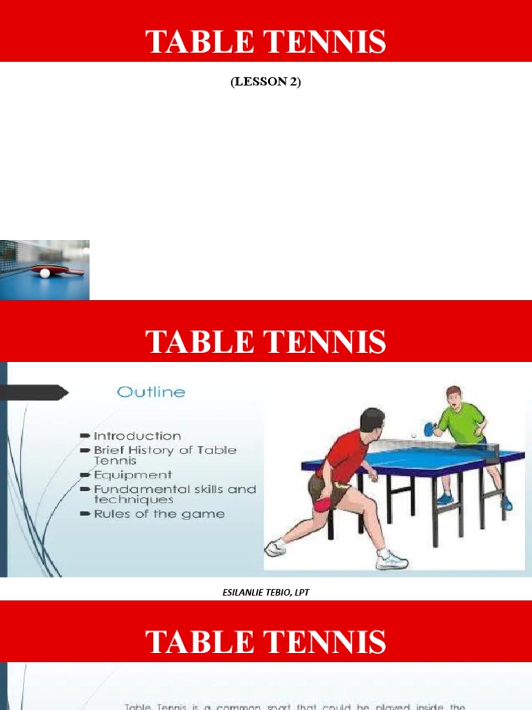 Lesson 2 - Table Tennis Part I | PDF