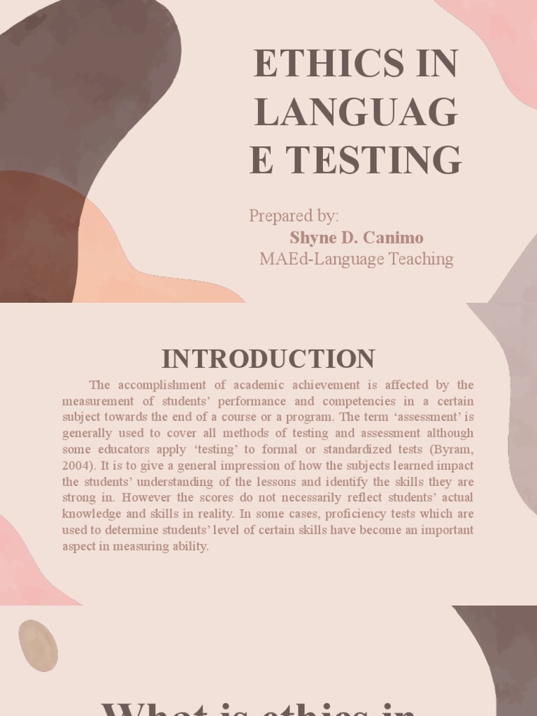 Ethics in Language Testing | PDF | Test (Assessment) | Educational ...