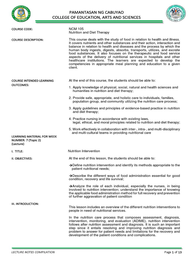 Learn Mat NCM 105 Lec Week 7 Topic 2 2021-2022 1ST Sem | PDF ...