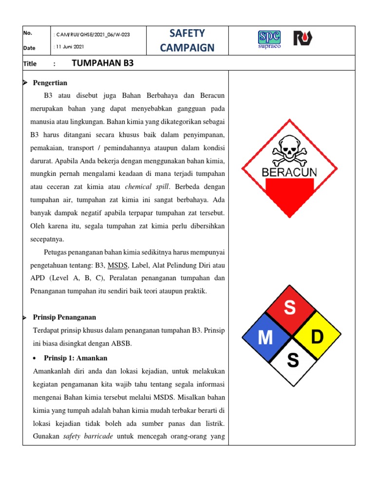 Tumpahan B3 Liquid | PDF