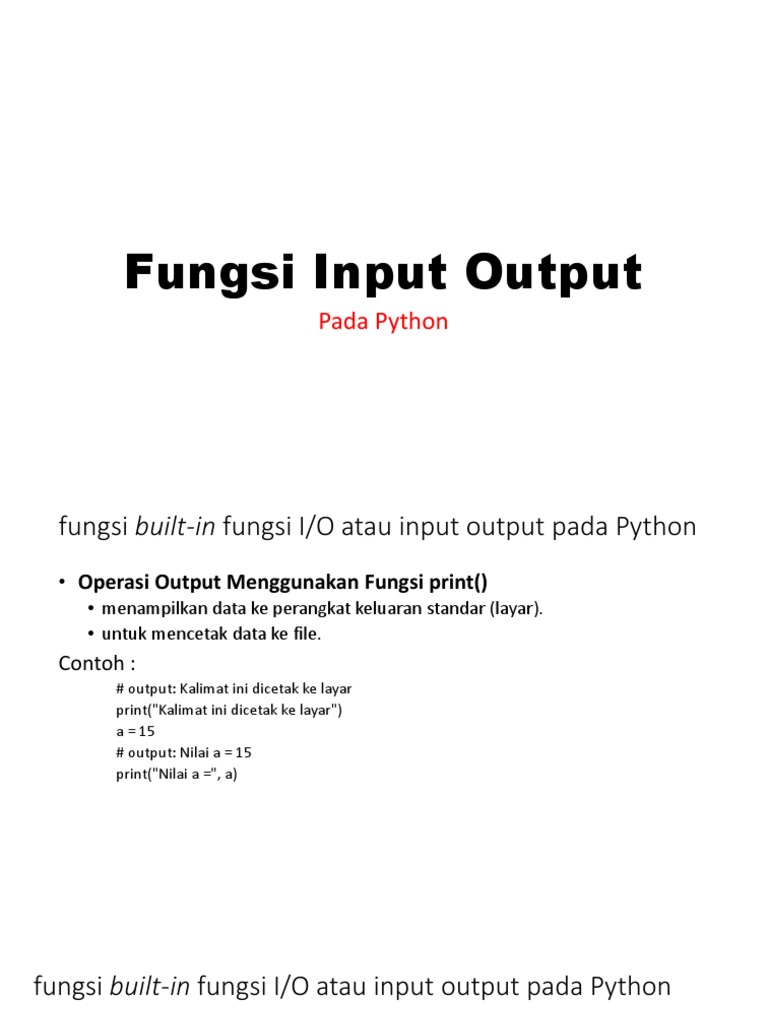 Materi-3-Fungsi Input Output Dan Control Flow Pada Python-Rzl | PDF