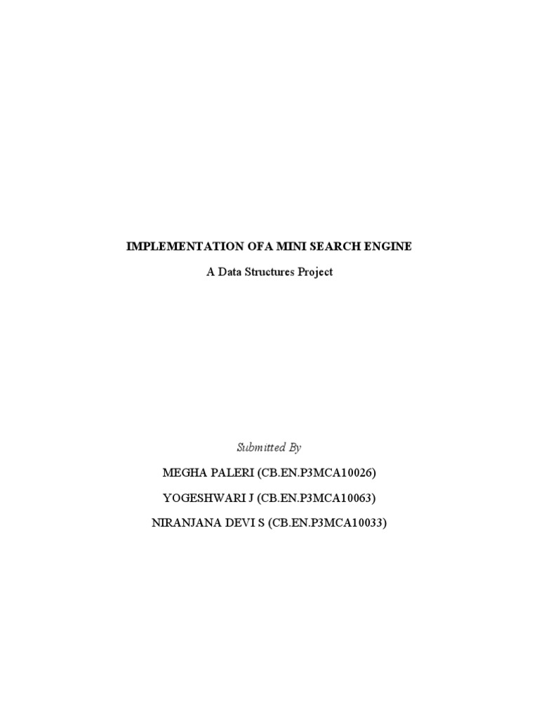 Mini Search Engine Project | PDF | Search Engine Indexing | Information ...