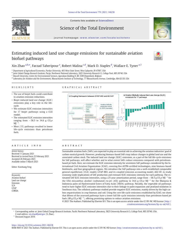 Science of The Total Environment: Xin Zhao, Farzad Taheripour, Robert ...